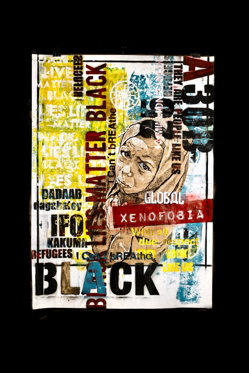 Refugee I, Collage by Rómulo Santa Rita | AFRIKANIZM ART