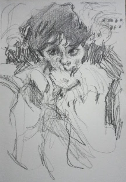Anxious, Drawing by Maryam El Sayed Bakry | AFRIKANIZM ART