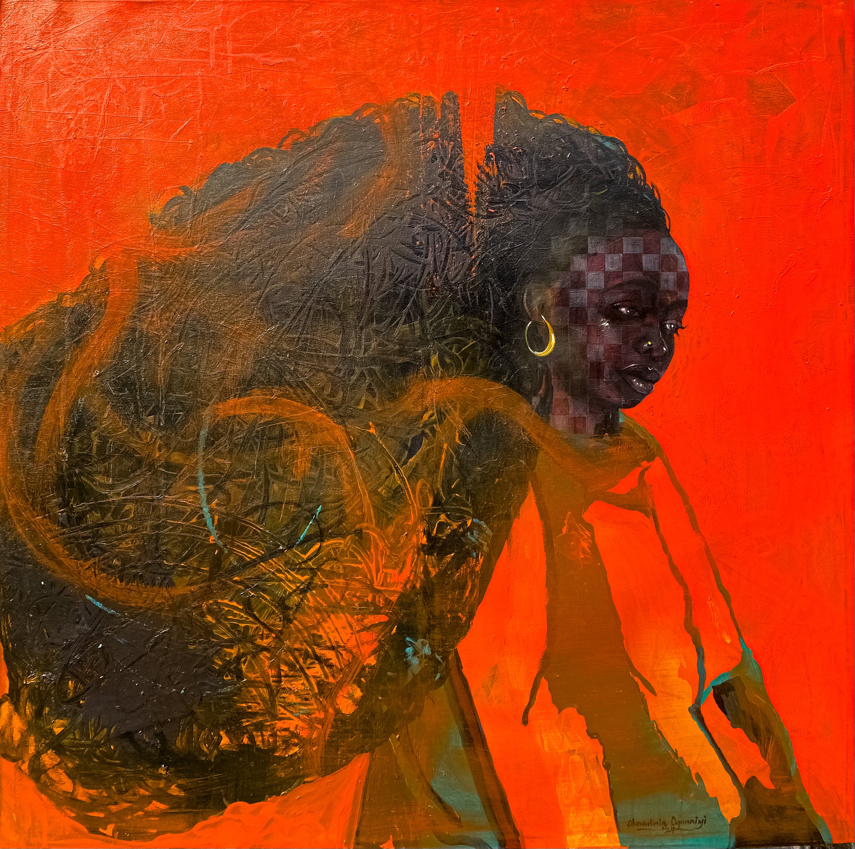 Portrait of Dara (2024) | Symbolism Portraiture Painting – AFRIKANIZM ART