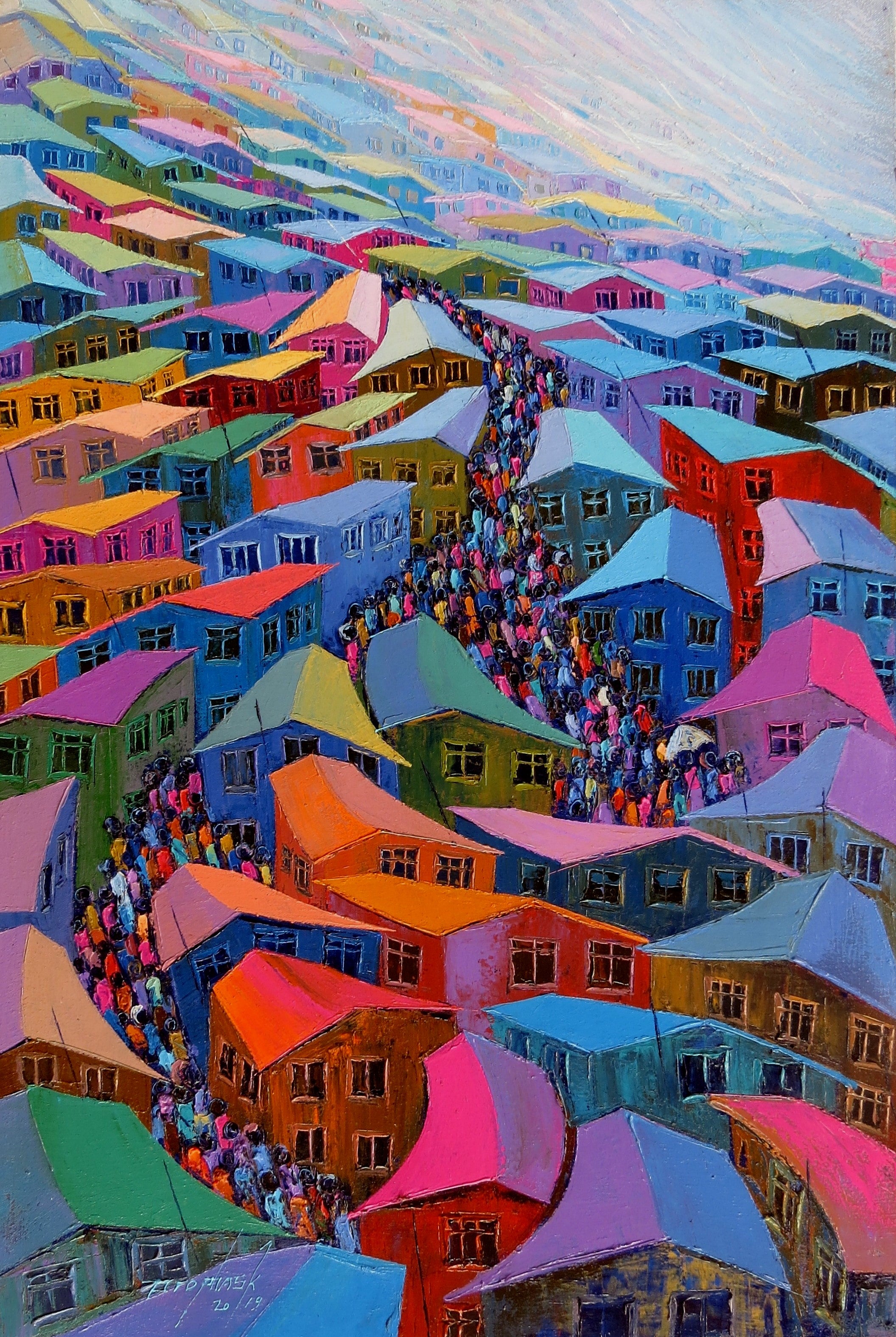 Social Solidarity, Painting by Samuel Prophask | AFRIKANIZM ART