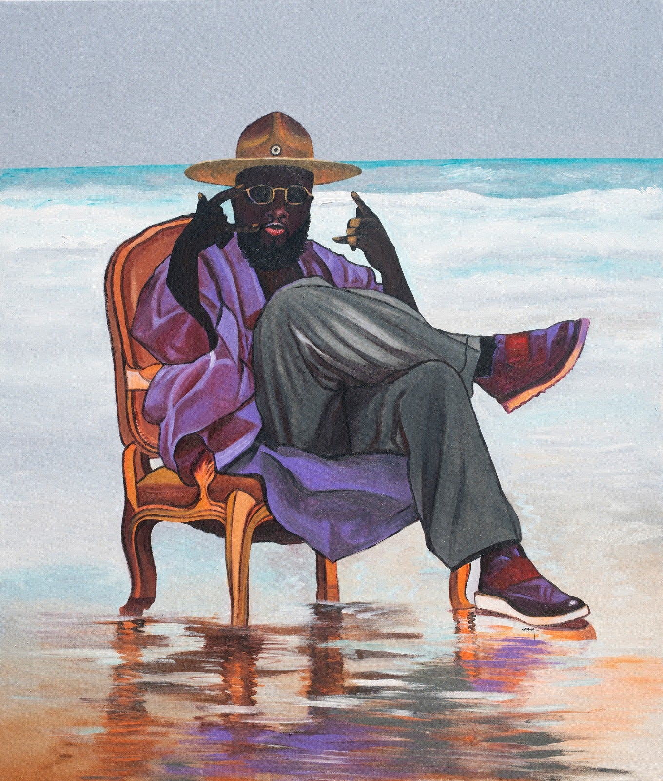 Reflection King (2022) | Realism Acrylic Painting – AFRIKANIZM ART