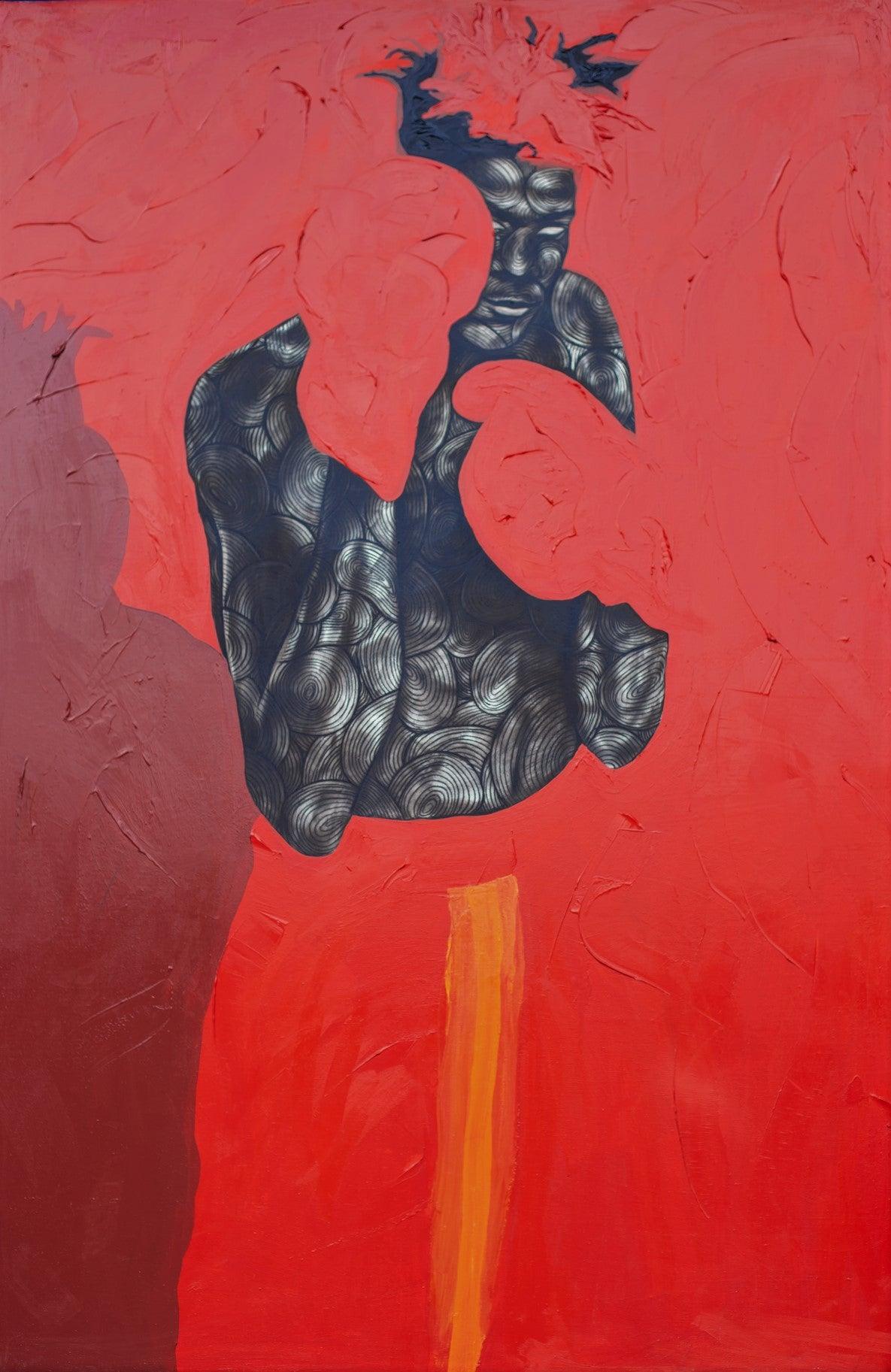 Bukom Boxer, Painting by Eric Odartey Cruickshank | AFRIKANIZM ART