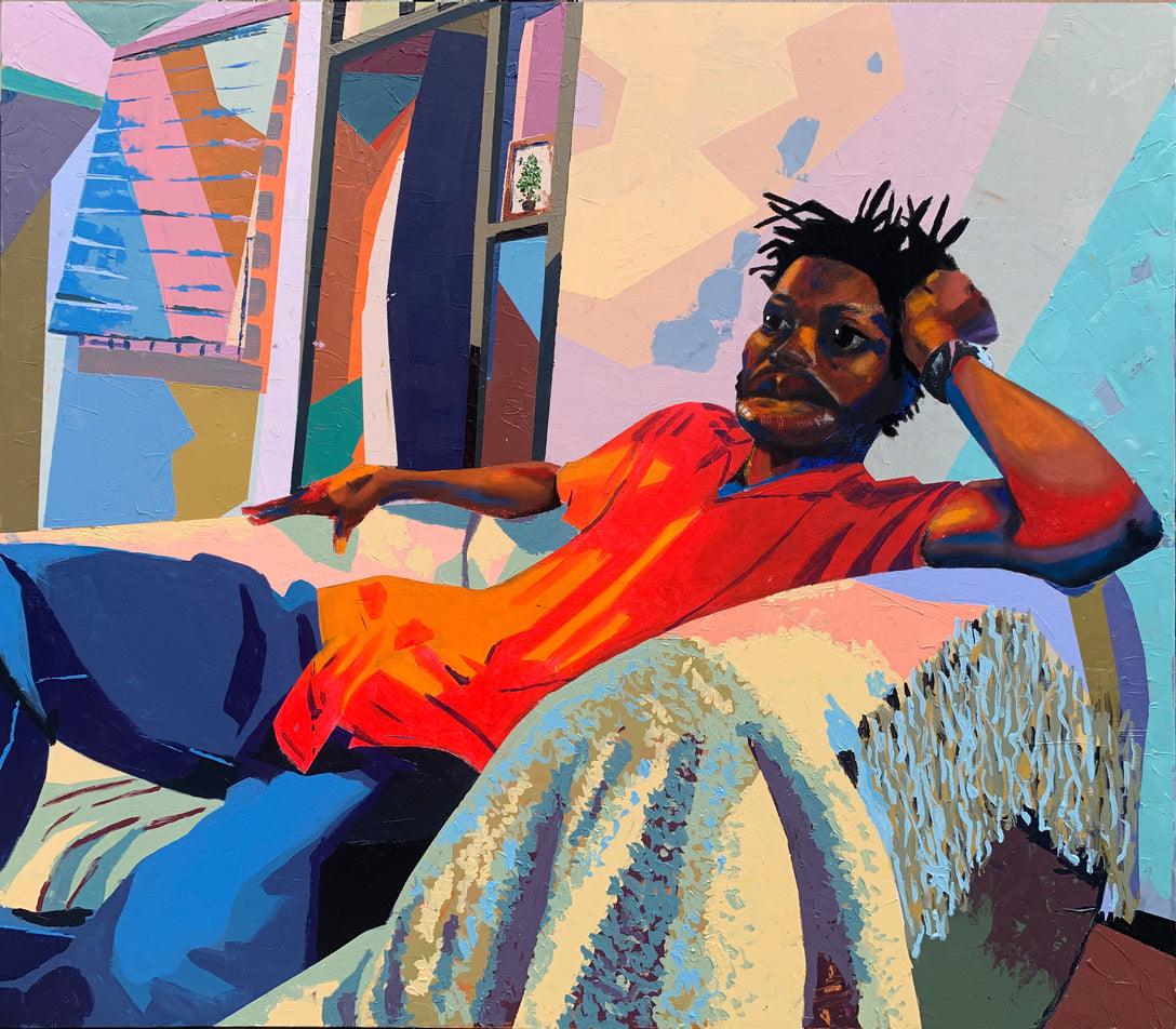 Comfortably Numb (2022) | Acrylic Pastel Charcoal Portrait – AFRIKANIZM ART