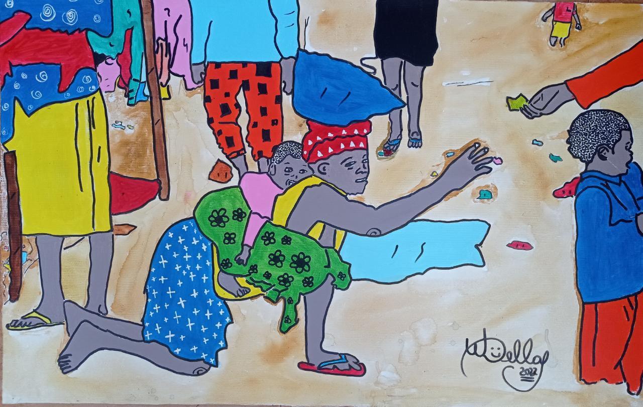 Hunger, Painting by Wilson Bellas | AFRIKANIZM ART